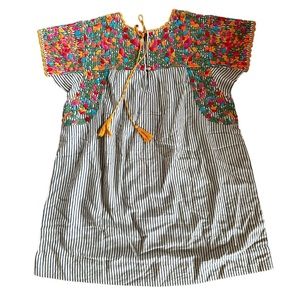 Sister Mary | Dresses | Sister Mary Marylou Stripe Embroidered Floral ...